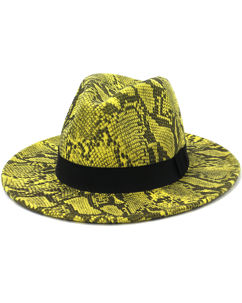 Large Brim Snake Fedora – Snazzyin